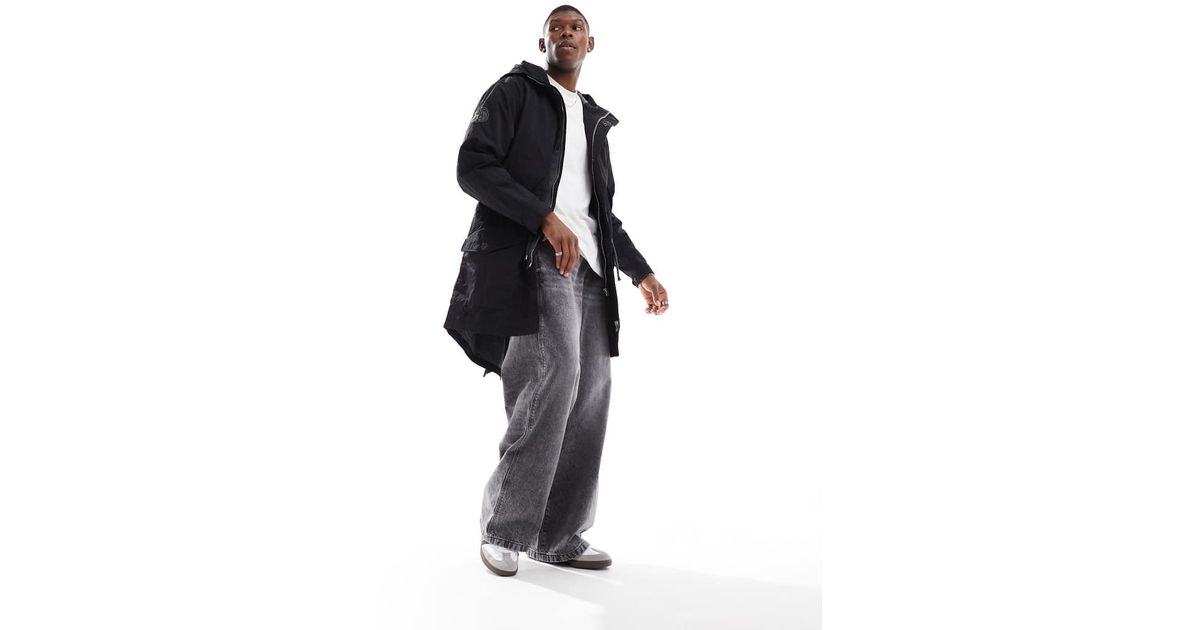 Pretty Green Parka With Sleeve Patch Logo in White for Men | Lyst UK