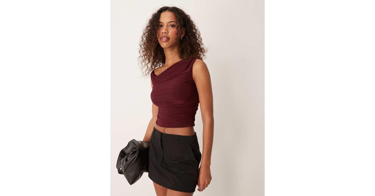 New Look Cowl Neck Ruched Side Singlet in Red | Lyst UK