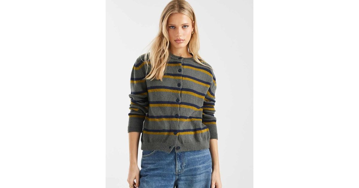 ASOS Knitted Boxy Fit Cardigan in Green | Lyst UK