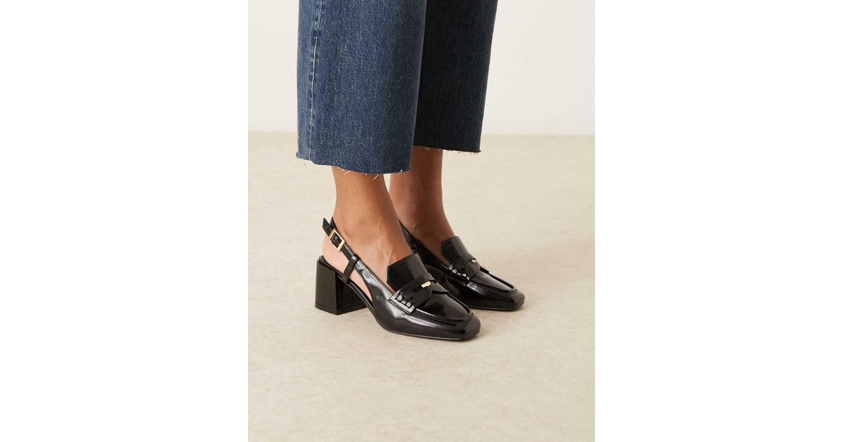 Raid Nisha Block Heel Slingback Shoes in Blue | Lyst