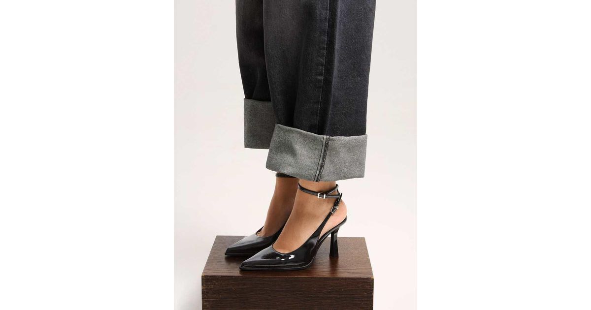 Bershka Heeled Slingback Strap Shoes in Black | Lyst UK