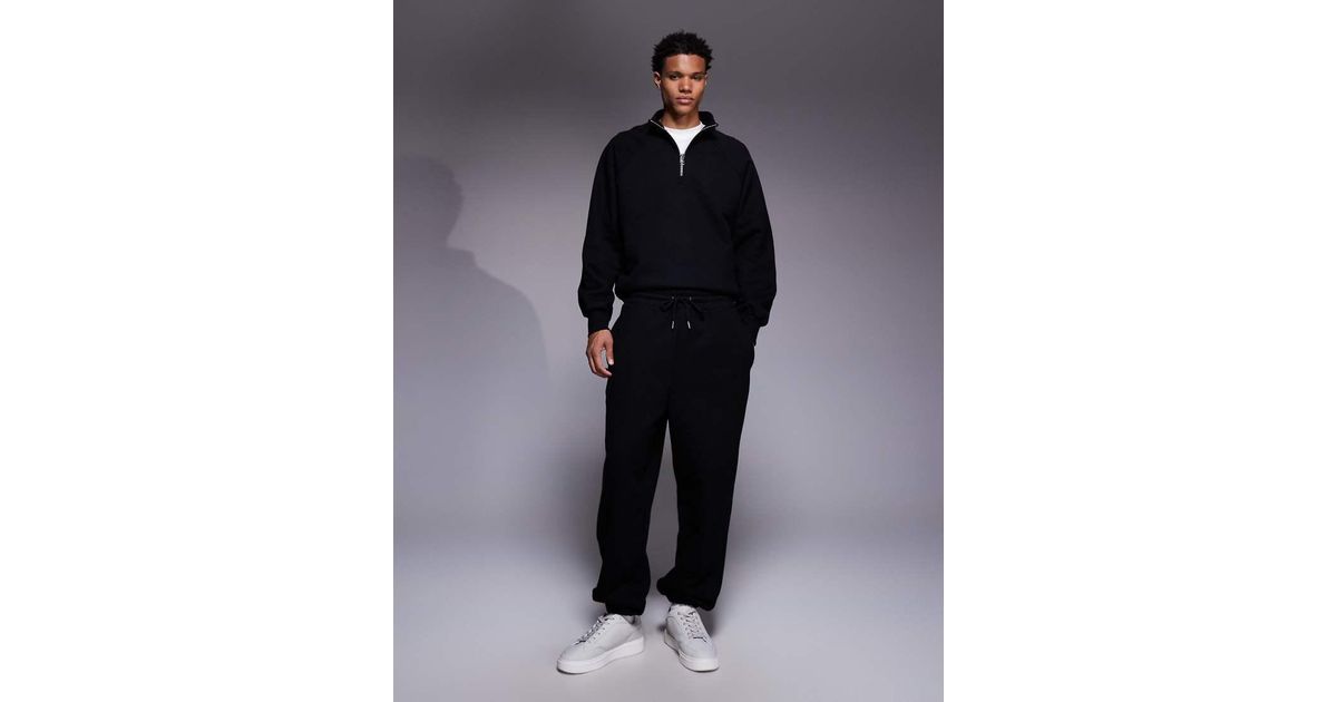 ASOS Premium 650Gsm Straight Leg Jogger in Blue for Men | Lyst UK