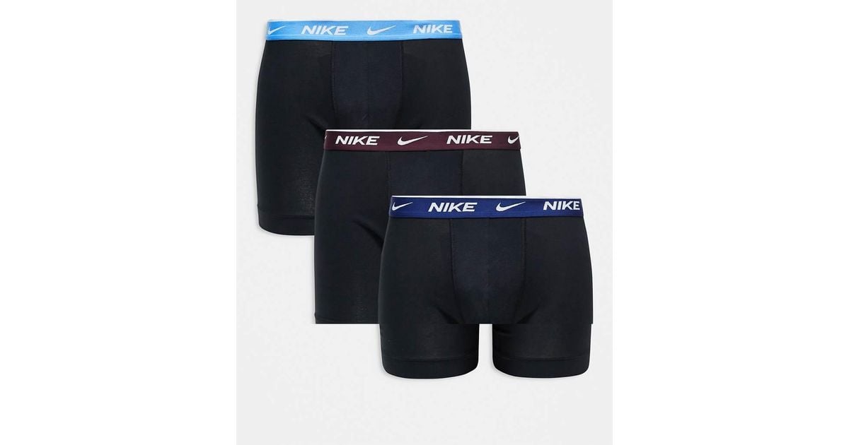 Nike Everyday Cotton Stretch 3 Pack Boxer Briefs in Blue for Men | Lyst UK