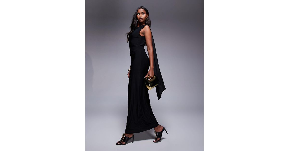 Fashionkilla Double Sculpted Slinky High Neck Open Back Scarf Detail ...