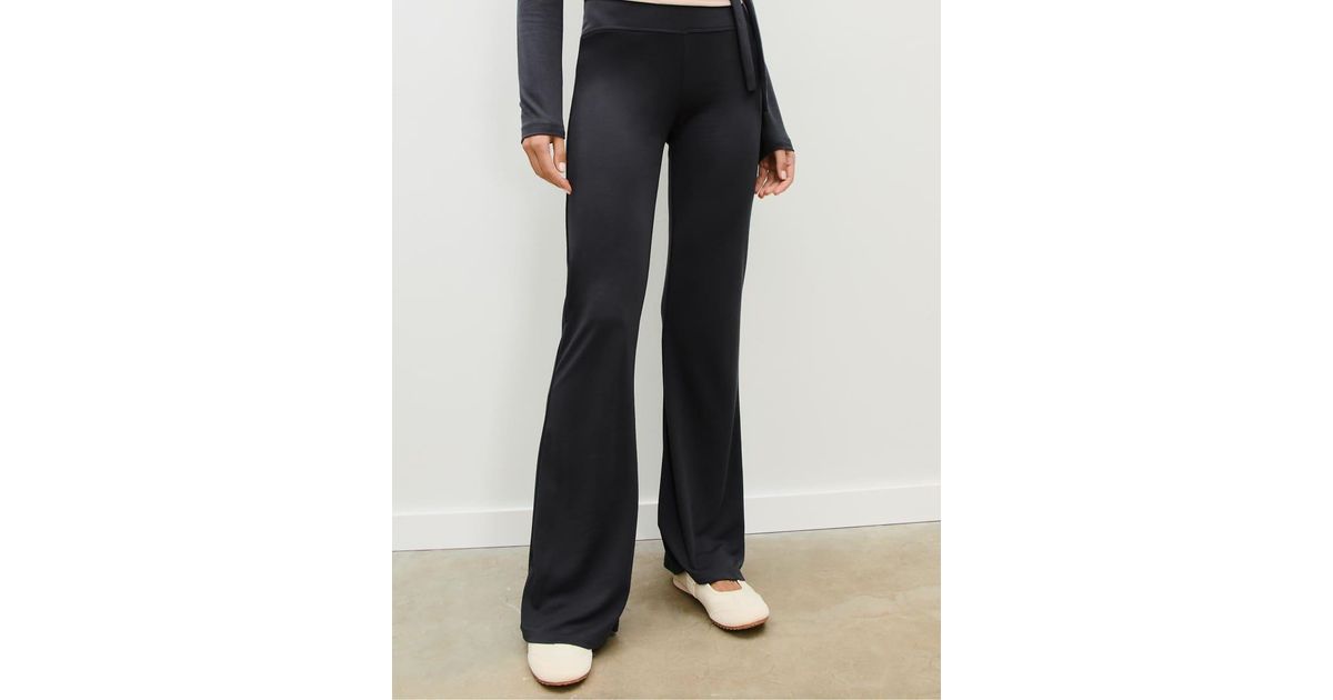 Stradivarius Soft Modal Bell Bottom Trousers in Black | Lyst UK