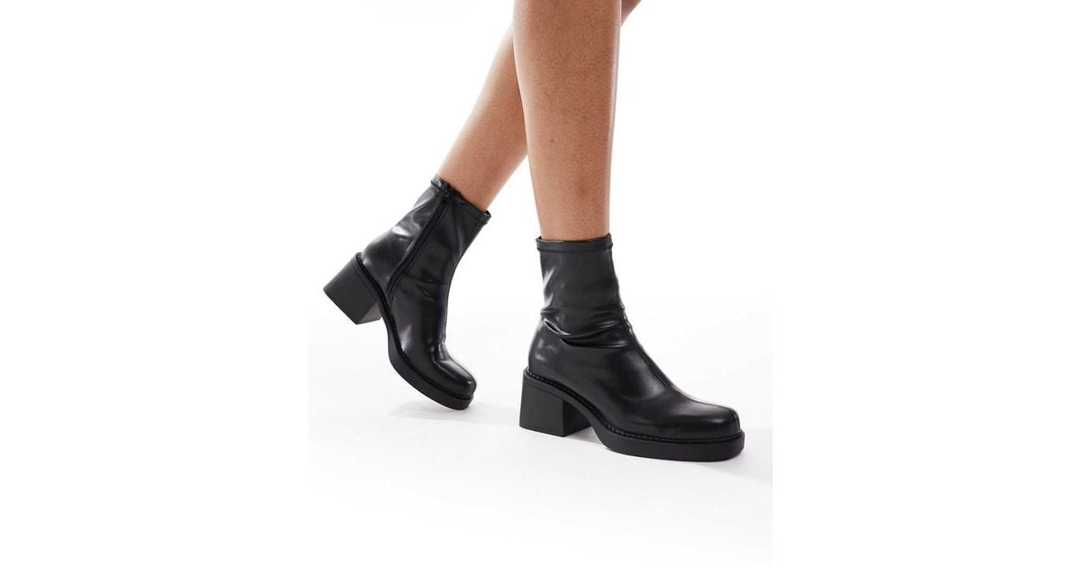 New Look Chunky Sock Boot in Black | Lyst UK