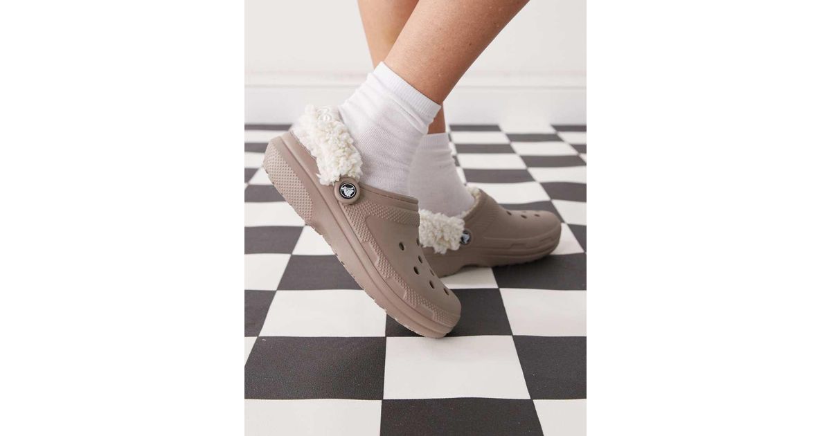 Crocs™ Classic Fleece Lined Clog in Grey | Lyst UK