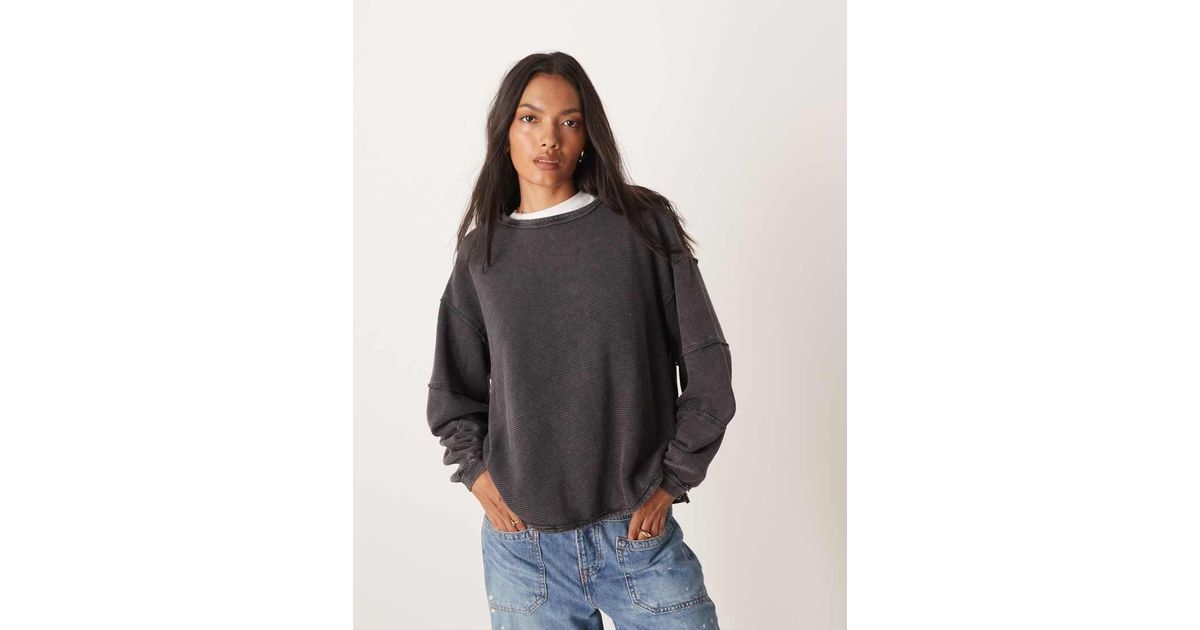 Free People Total Eclipse Long Sleeve Sweater in Grey | Lyst UK