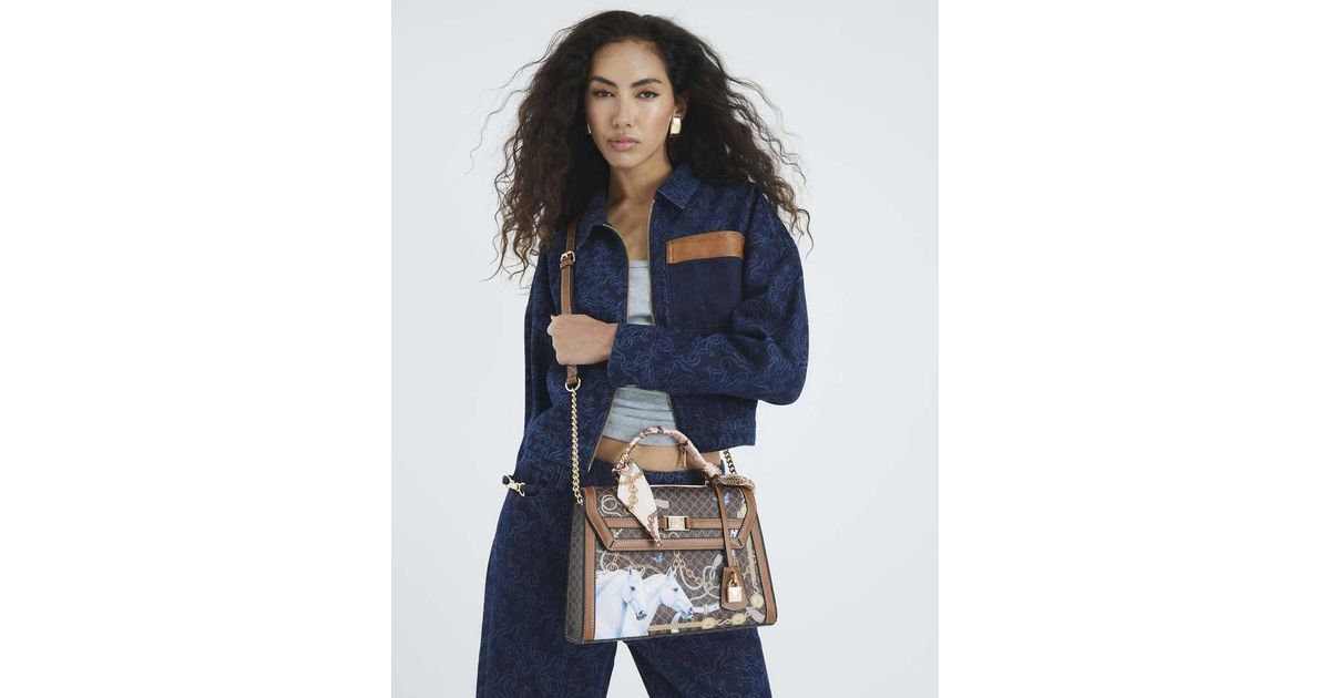 River Island Horse Monogram Print Medium Tote Bag in Blue | Lyst UK