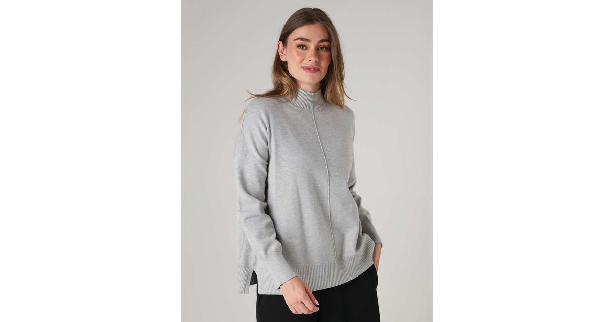 French Connection High Neck Cosy Long Sleeve Jumper in Grey | Lyst UK