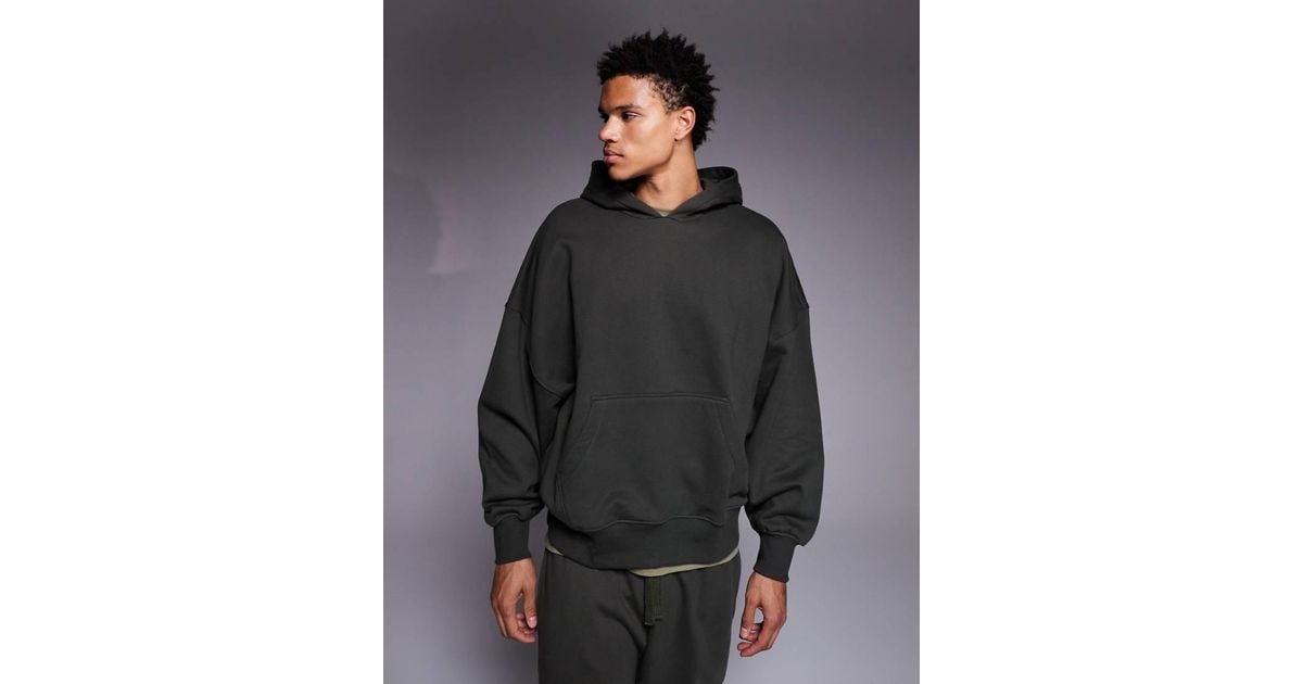 ASOS Premium Heavyweight Oversized Hoodie in Grey for Men | Lyst UK
