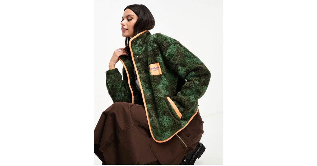 Barbour X Asos Exclusive Fleece Jacket in Green | Lyst