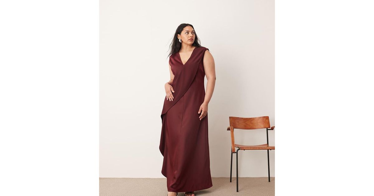 ARRANGE Curve Contrast Panel Sleeveless Maxi Dress in Red | Lyst UK