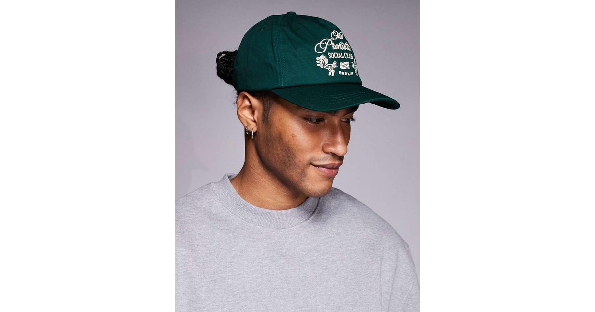 Prohibited Clubhouse Logo Cap in Green for Men | Lyst UK