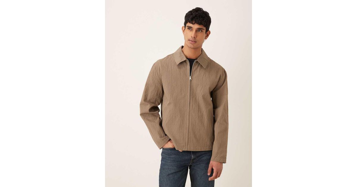 ASOS Check Jacket in Natural for Men | Lyst UK