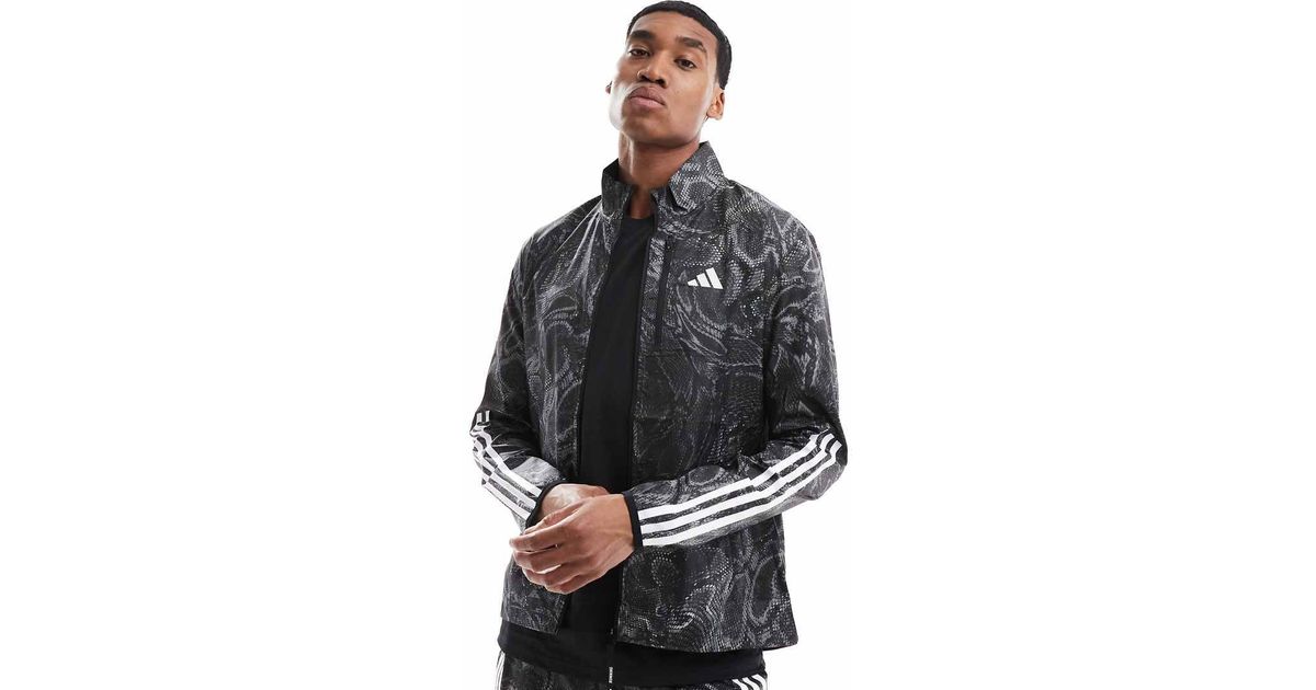 adidas Originals Adidas Running Own The Run All Over Print Jacket in ...