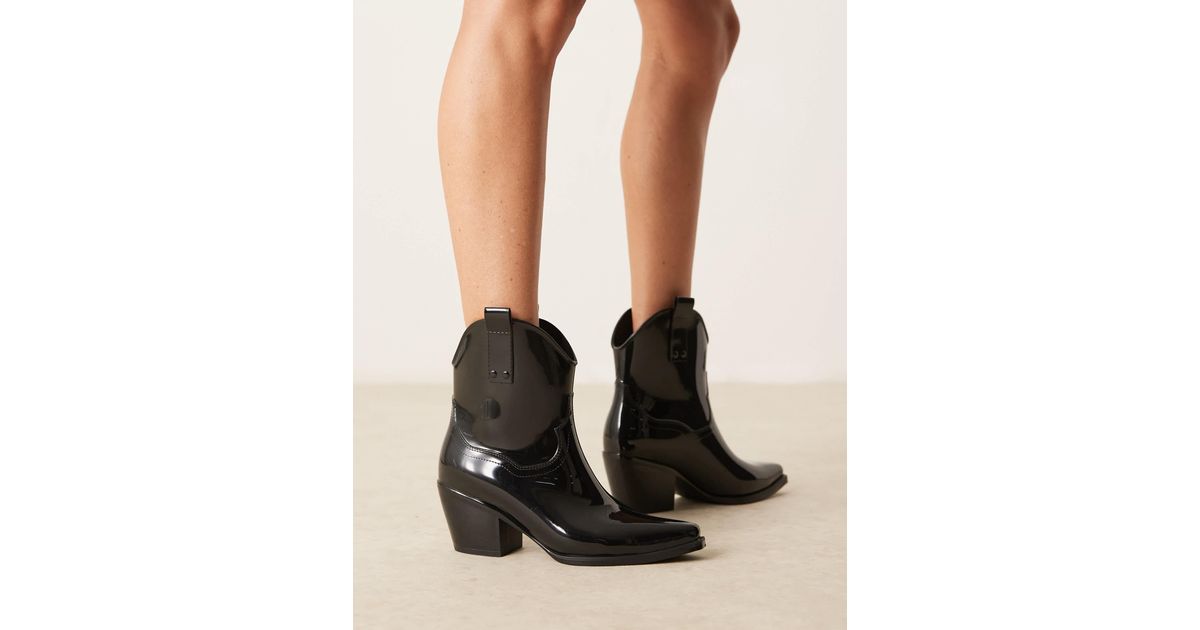 Glamorous Welly Western Boots in Black | Lyst