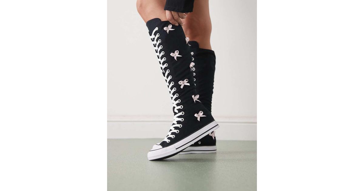 Converse Chuck Taylor All Star Knee Hi Trainers in Black | Lyst UK