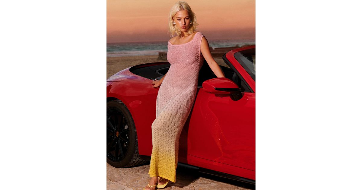 ASOS Ultimate Embellished Crochet Maxi Dress in Red | Lyst