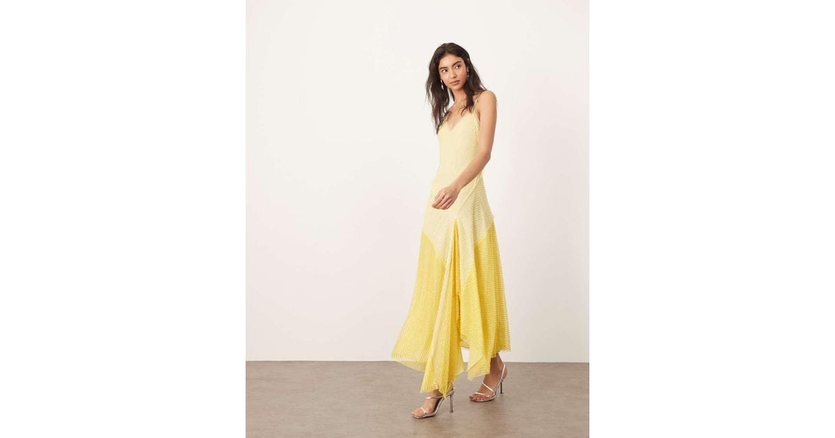 ARRANGE Embellished Ombre Cut About Maxi Slip Dress in Natural | Lyst UK