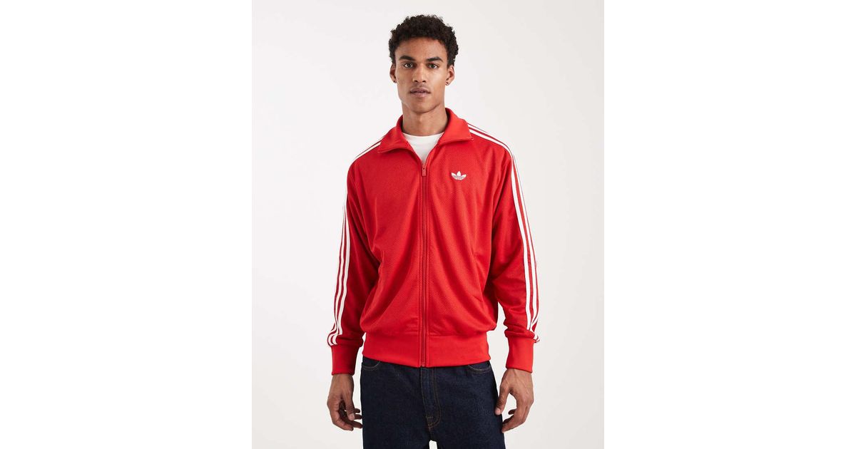 adidas Originals Firebird Adicolor Mesh Tracktop in Red for Men | Lyst UK