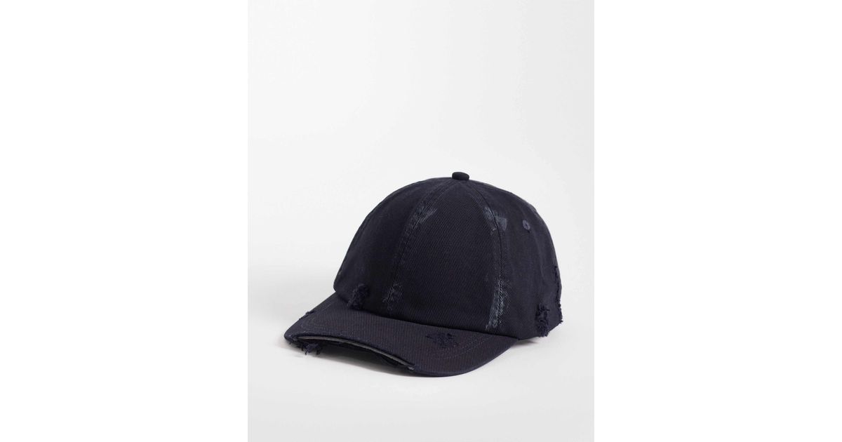 Weekday Distressed Cap in Blue | Lyst
