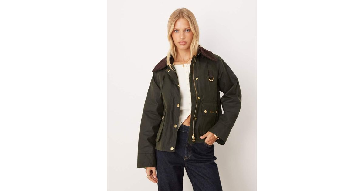 Barbour Reighton Wax Jacket in Green | Lyst UK