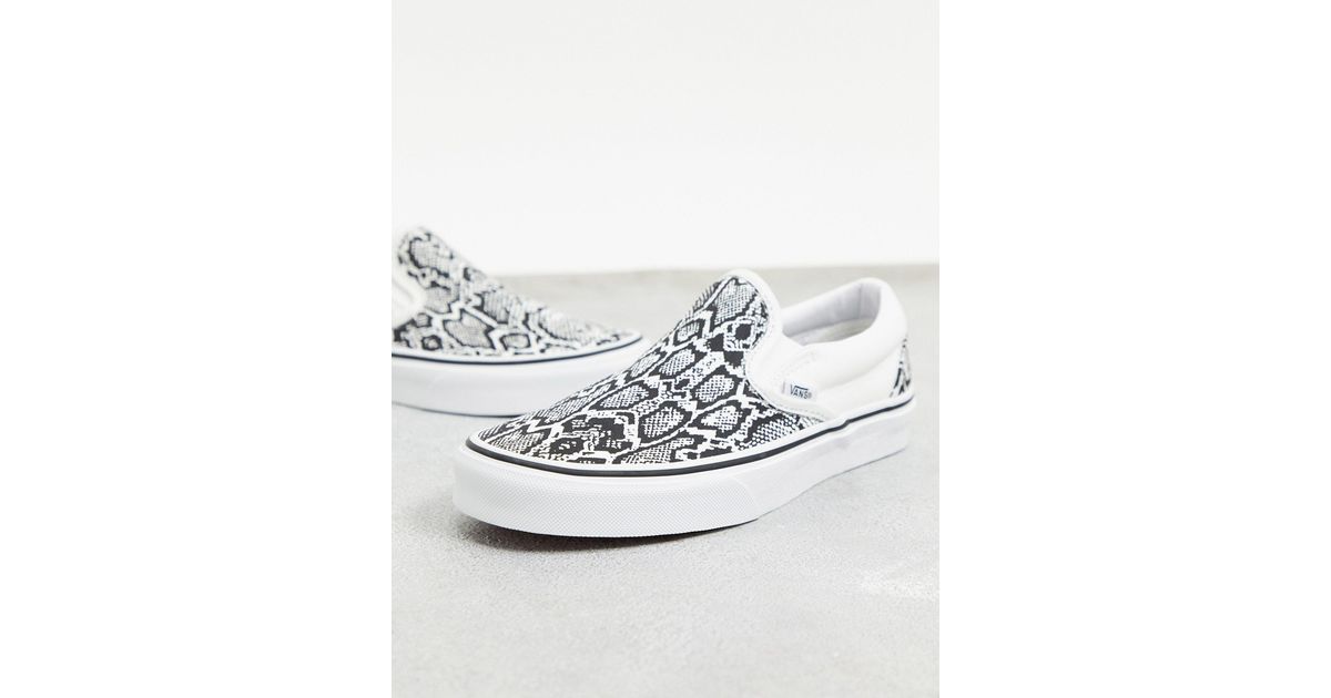 Vans Snakeskin-print Slip-on Sneakers in White | Lyst
