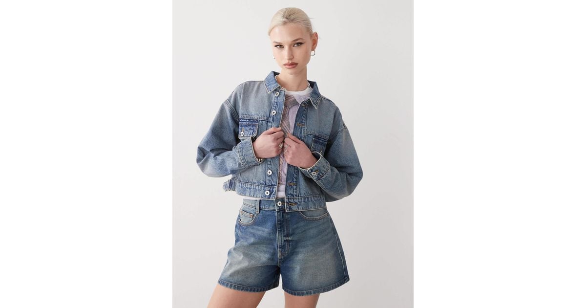 Collusion Boxy Denim Jacket in Blue | Lyst