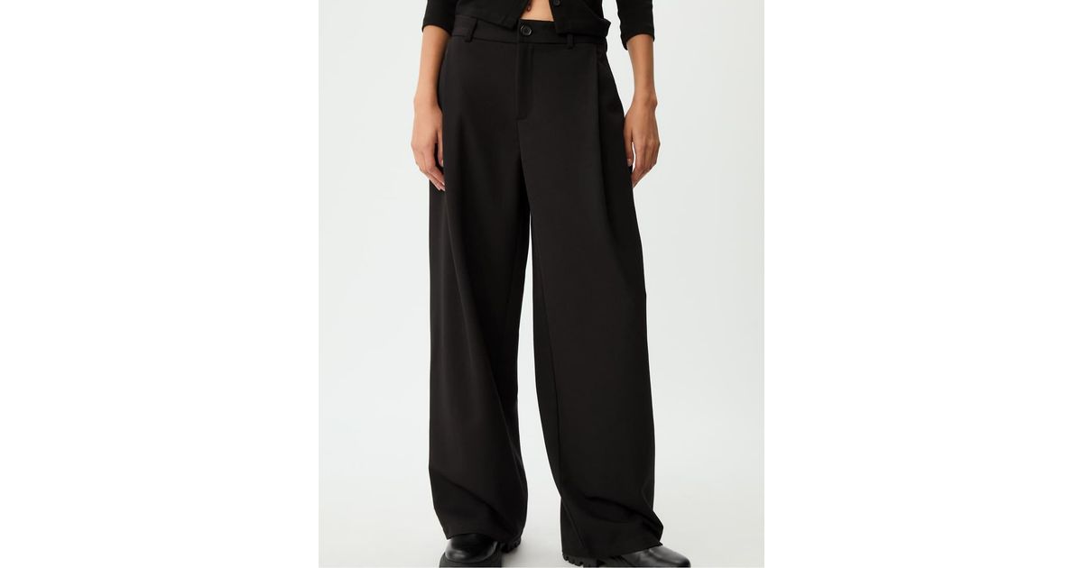 Stradivarius Smart Trousers With Darts in Black | Lyst UK