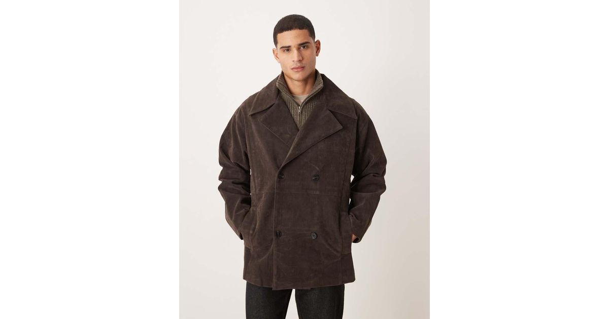 ASOS Extreme Oversized Mid Length Jacket in Brown for Men | Lyst UK