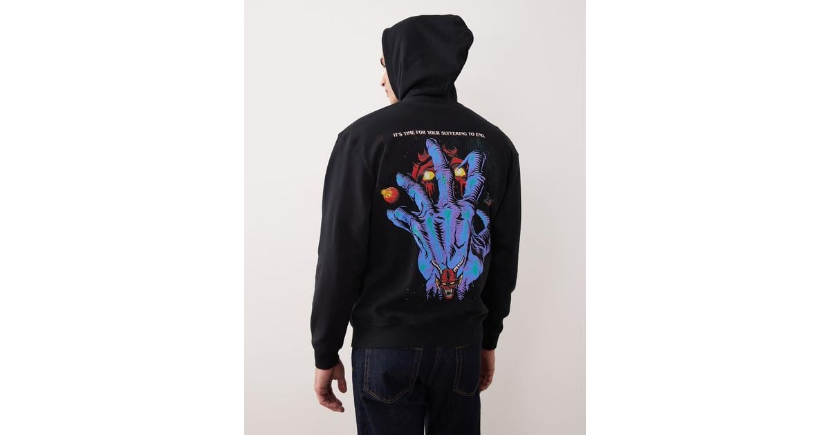 ASOS Unisex Oversized Hoodie With Stranger Things Print in Blue | Lyst UK