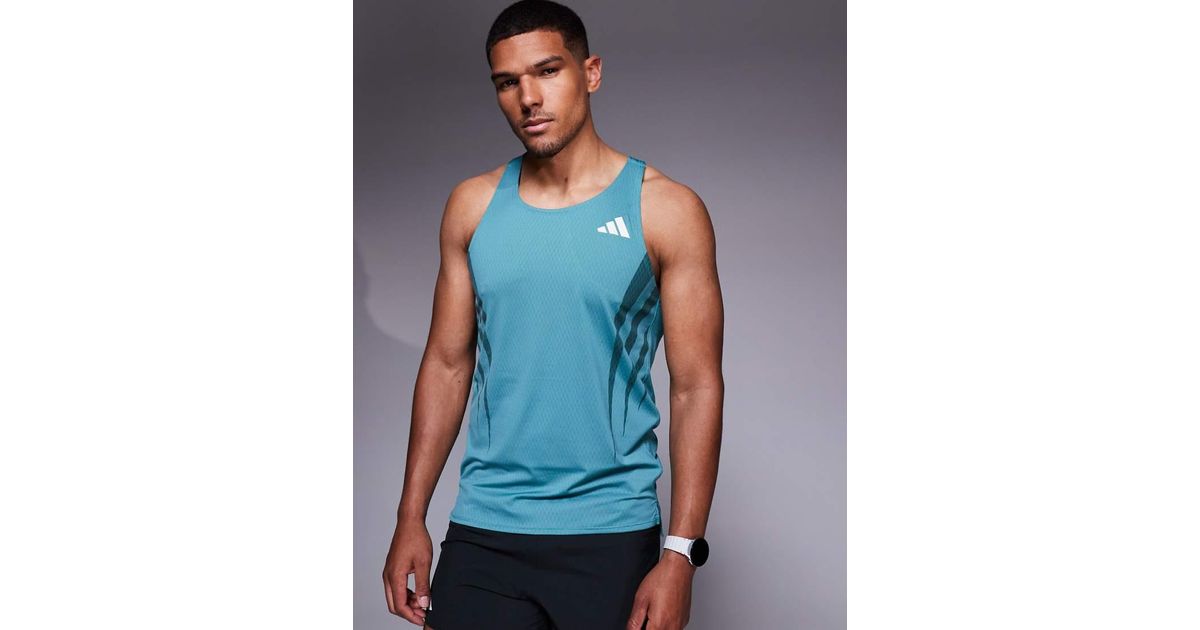 adidas Originals Adidas Running Adizero Vest With Side 3 Stripes in ...