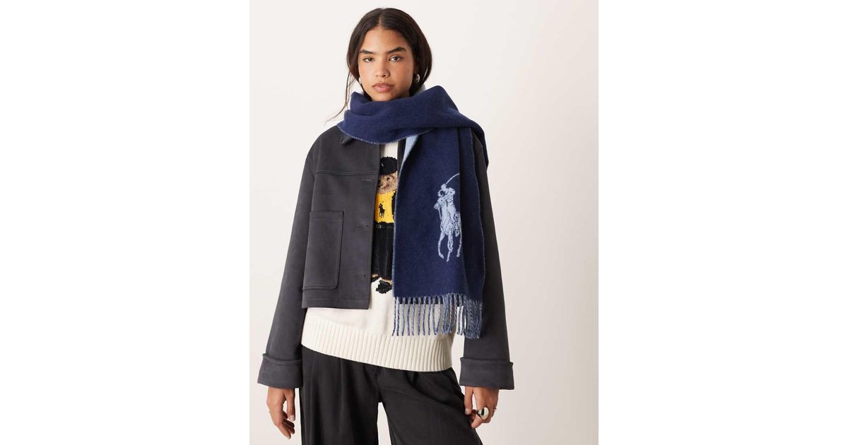 Polo Ralph Lauren Polo Logo Scarf in Blue | Lyst UK