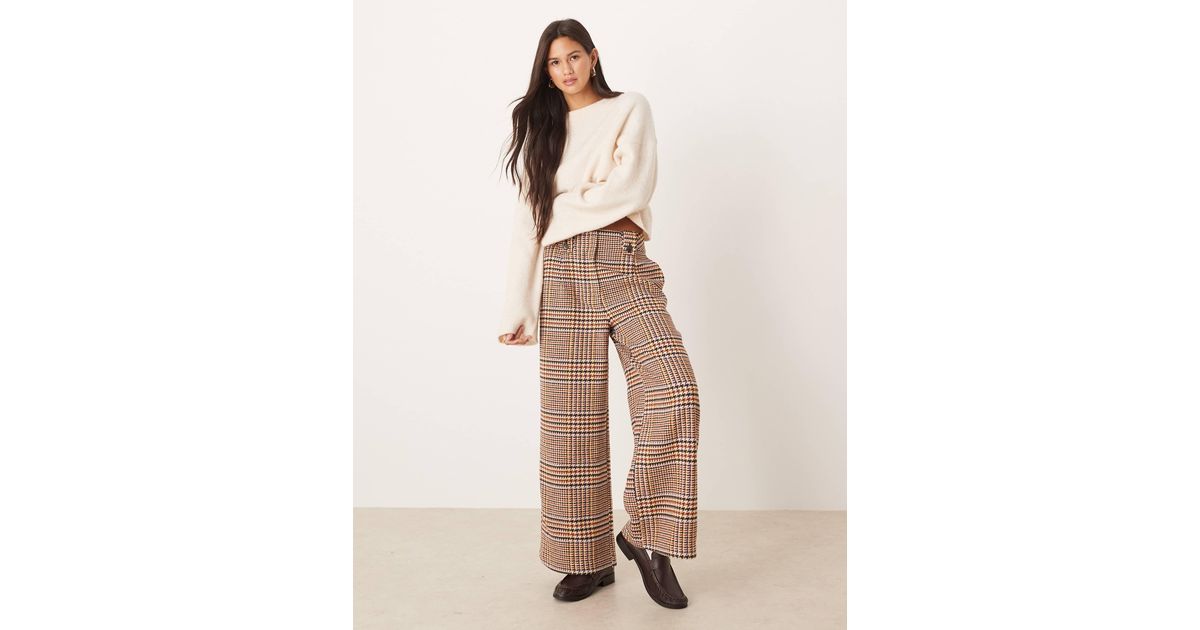 ASOS Tailored Cropped Adjustable Tab Waist Pants in Natural | Lyst