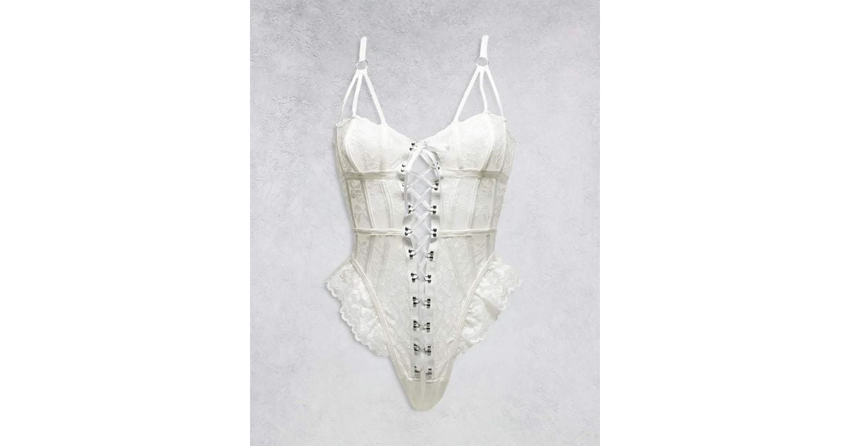 Ann Summers Boudoir Tease Crotchless Teddy in White | Lyst UK
