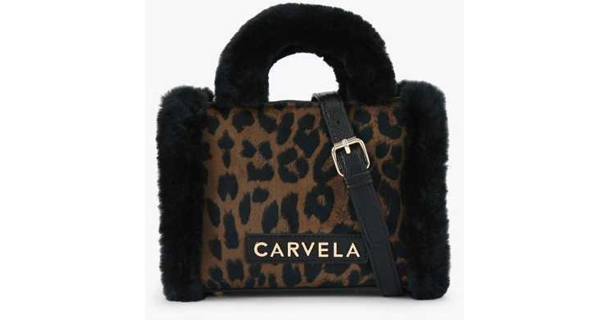 Carvela Kurt Geiger Frame Micro Fur Tote in Black | Lyst UK