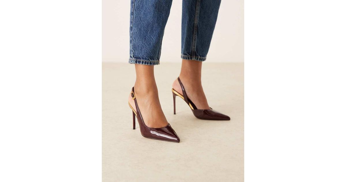 ASOS Polar D'orsay Slingback High Heel Shoes in Blue | Lyst UK