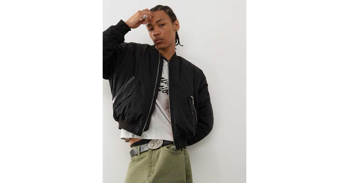 Weekday Lionel Utility Bomber Jacket in Black for Men | Lyst UK