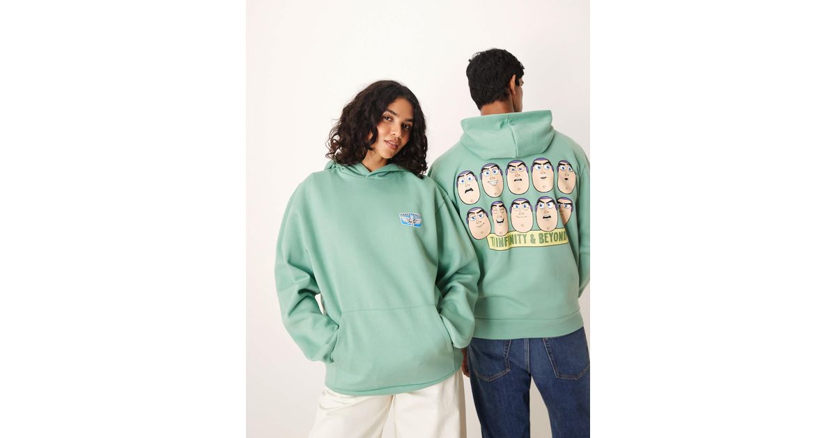 ASOS Disney Pixar Relaxed Hoodie With Toy Story Buzz Lightyear Print in ...