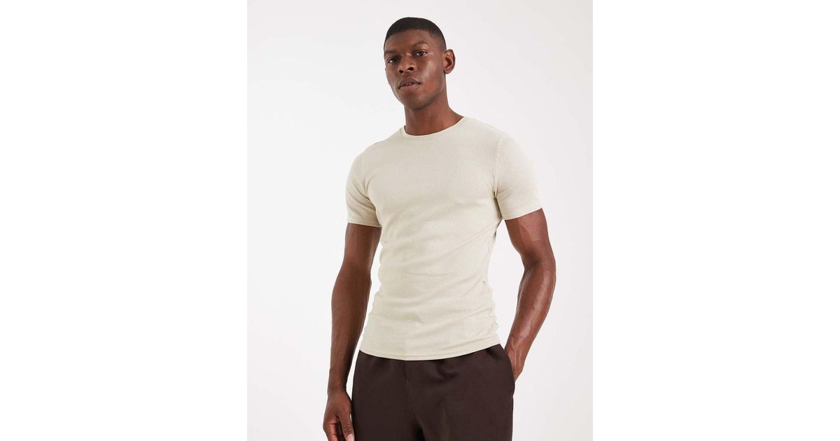 ASOS Essentials Muscle Fit T-Shirt in White for Men | Lyst UK
