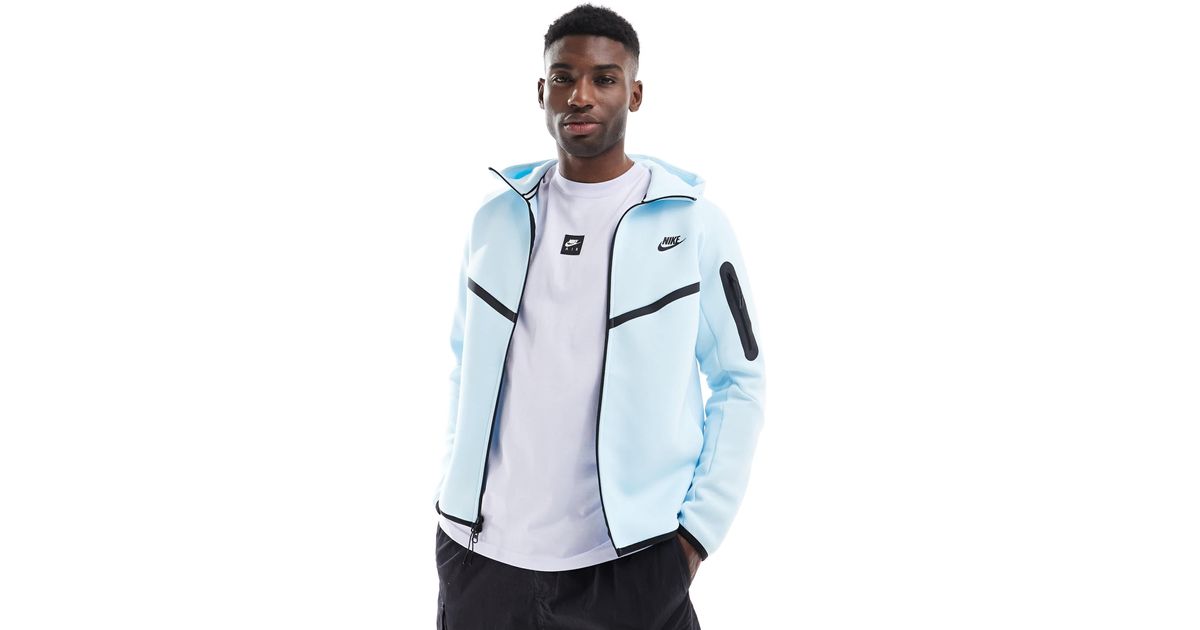 Nike Tech Fleece Full Zip Hoodie in Blue for Men | Lyst