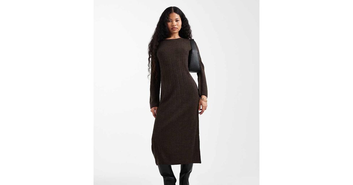 Only Petite Knitted Midaxi Dress in Black | Lyst UK