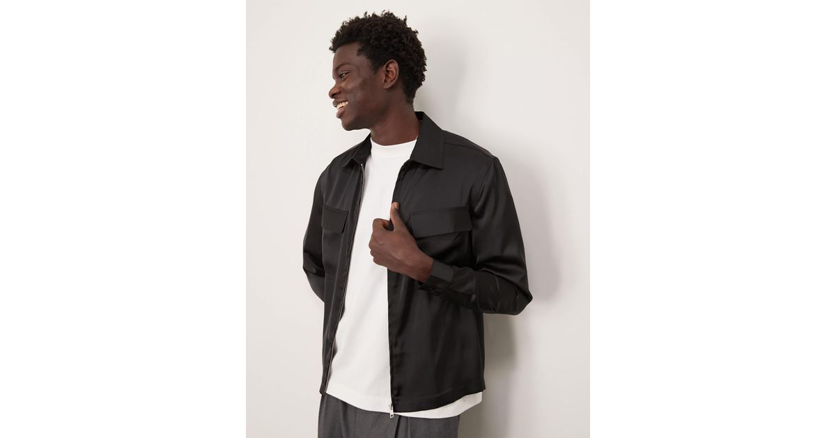 ASOS Overshirt With Patch Pockets in Black for Men | Lyst