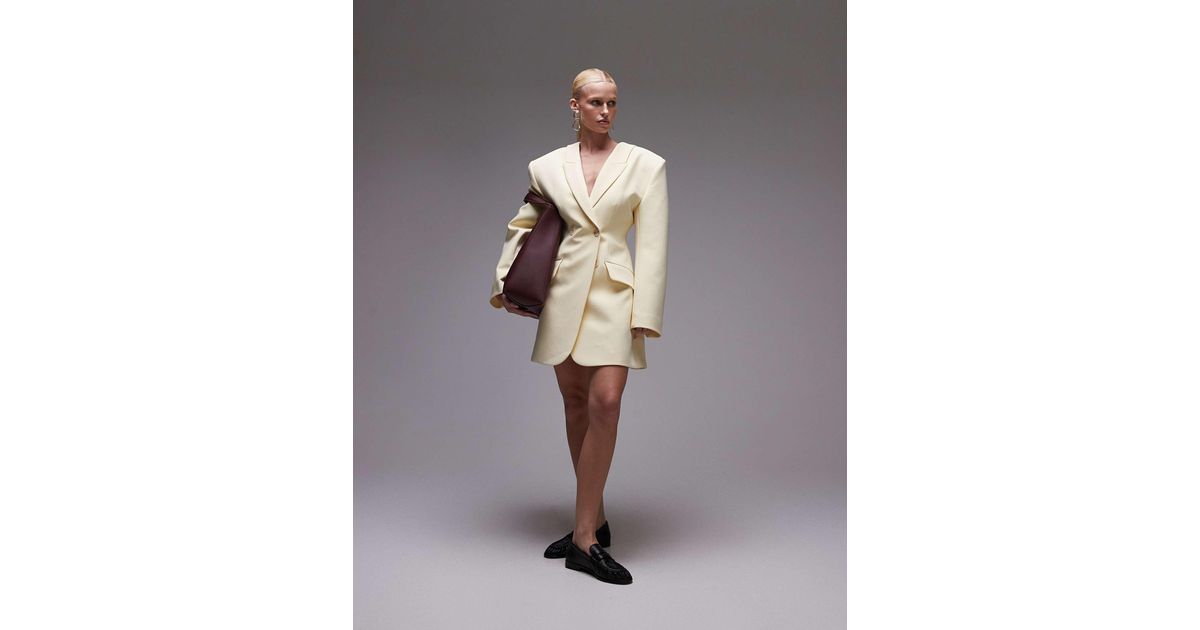 ASOS Sculpted Blazer Dress in Gray | Lyst