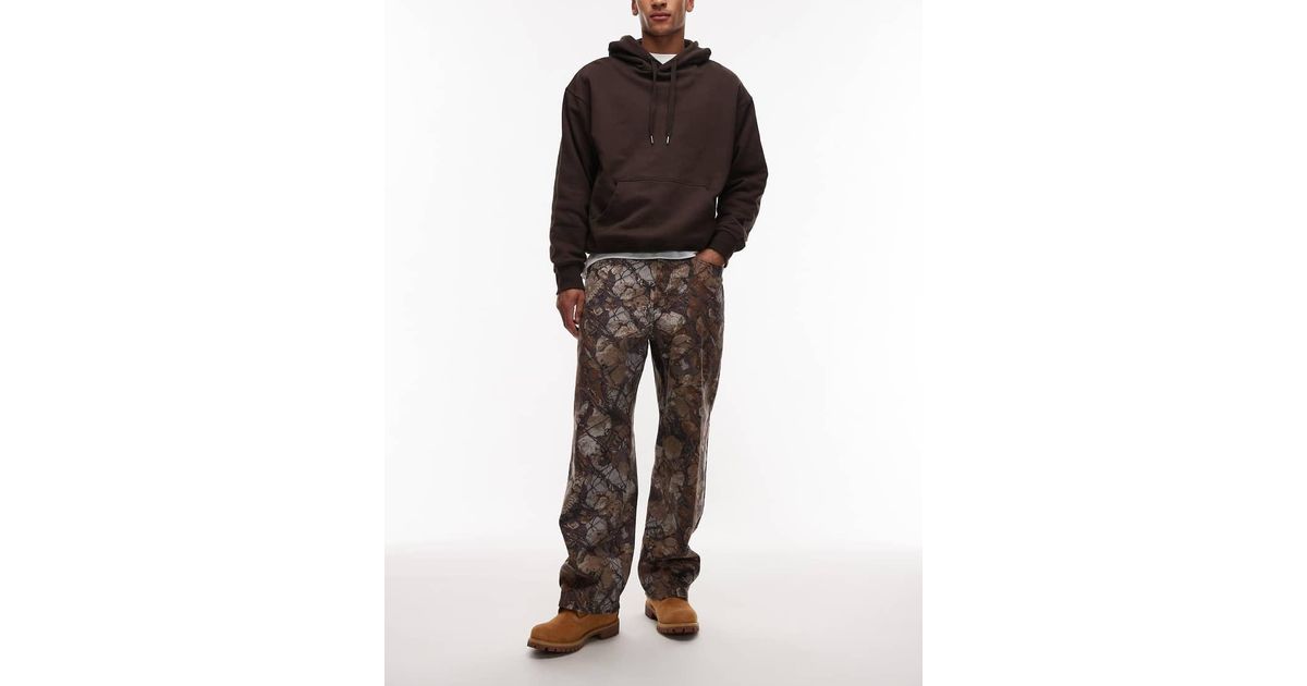 Obey Classic baggy Denim Jeans in Brown for Men | Lyst UK