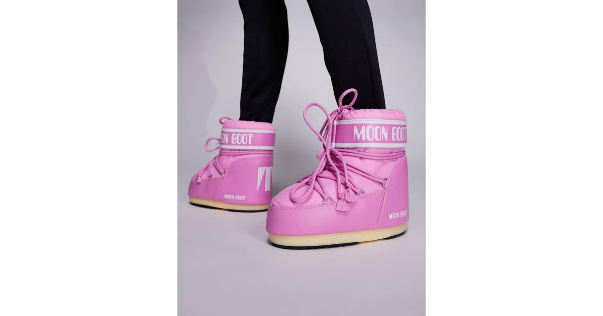 Moon Boot Moonboot Icon Low Nylon in Pink | Lyst UK