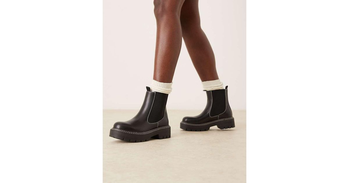 Glamorous Chunky Low Ankle Boots in Natural | Lyst UK
