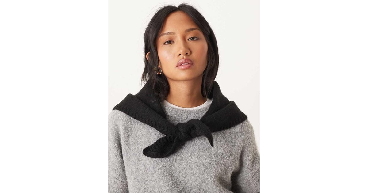 ASOS Knitted Triangle Scarf in Black | Lyst UK