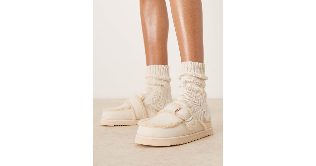 Raid Kylie Teddy Mules in Natural | Lyst